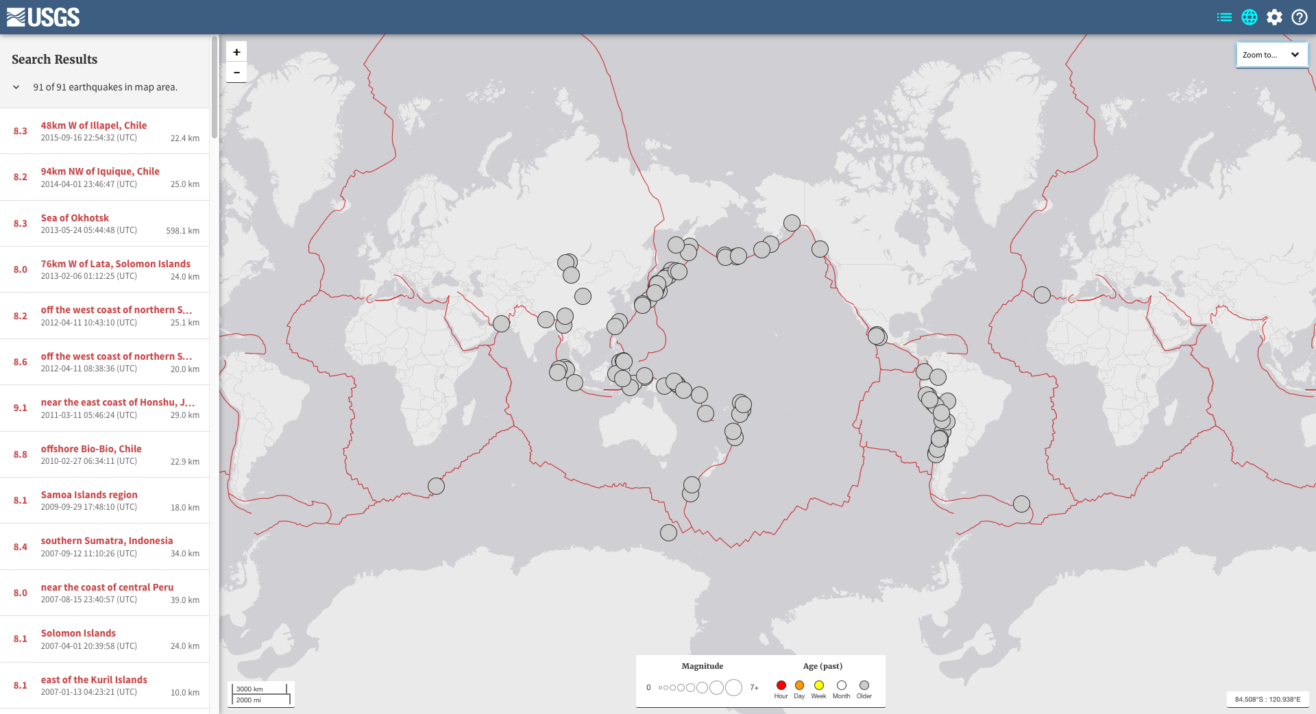 8+earthquake by usgs – GeoThings Inc.